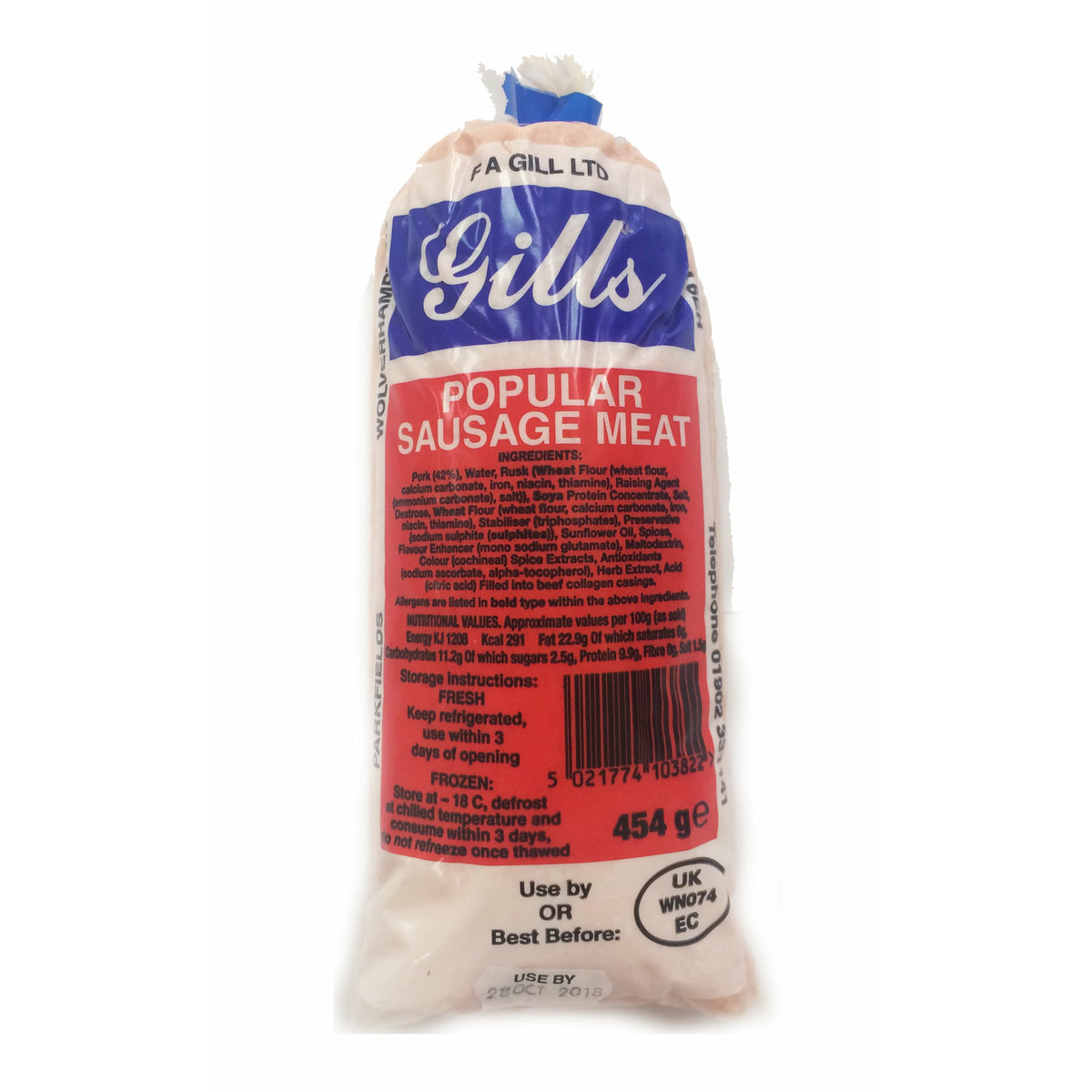 Gills Sausage Meat - 454g – Gills Direct